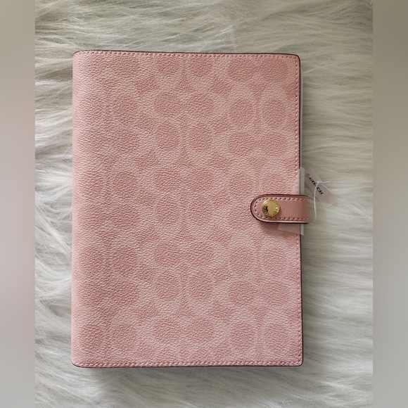 Impo | Accessories | Coach Notebook In Signature Canvas In Powder Pink ...